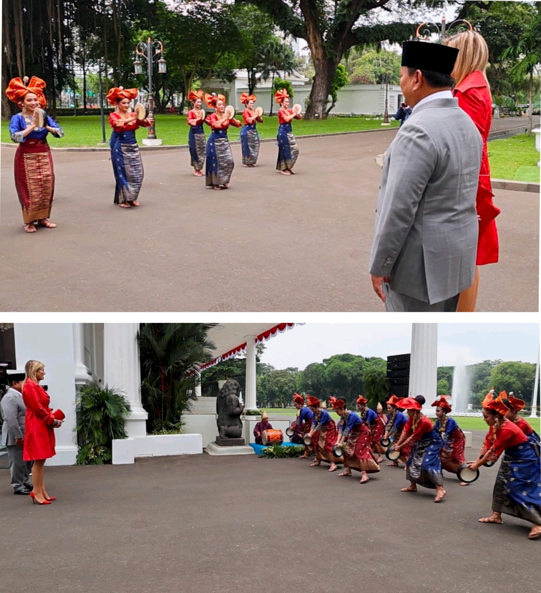 Tari Indang Sumbar Sambut Ratu Maxima, saat Temui Presiden Prabowo di ...